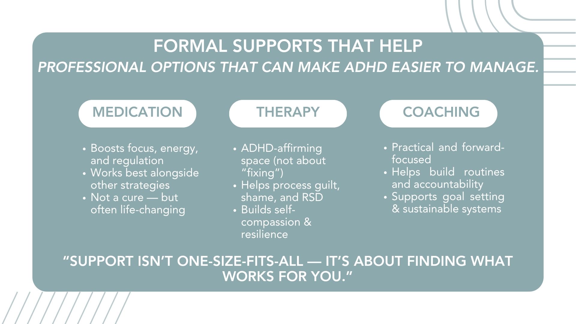 FORMAL SUPPORTS THAT HELP PROFESSIONAL OPTIONS THAT CAN MAKE ADHD ...